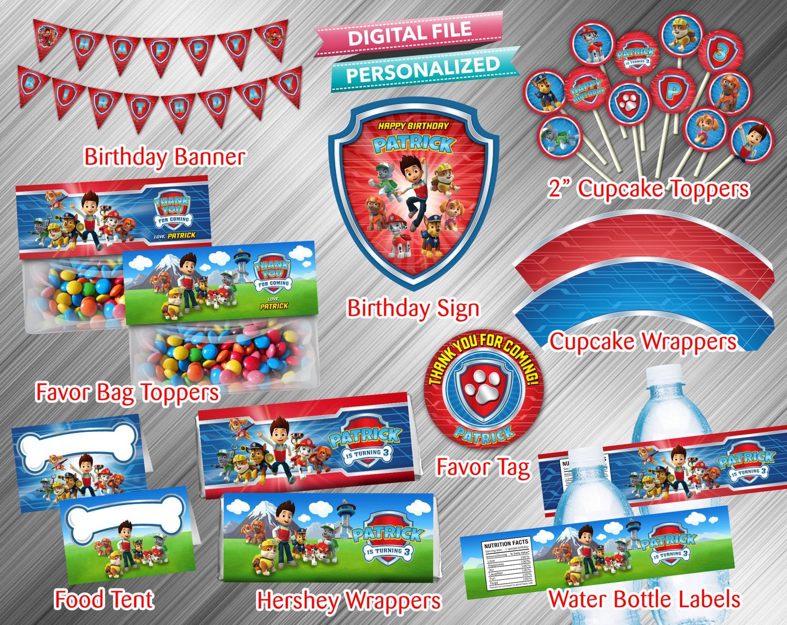 Paw Patrol Printable Birthday Package