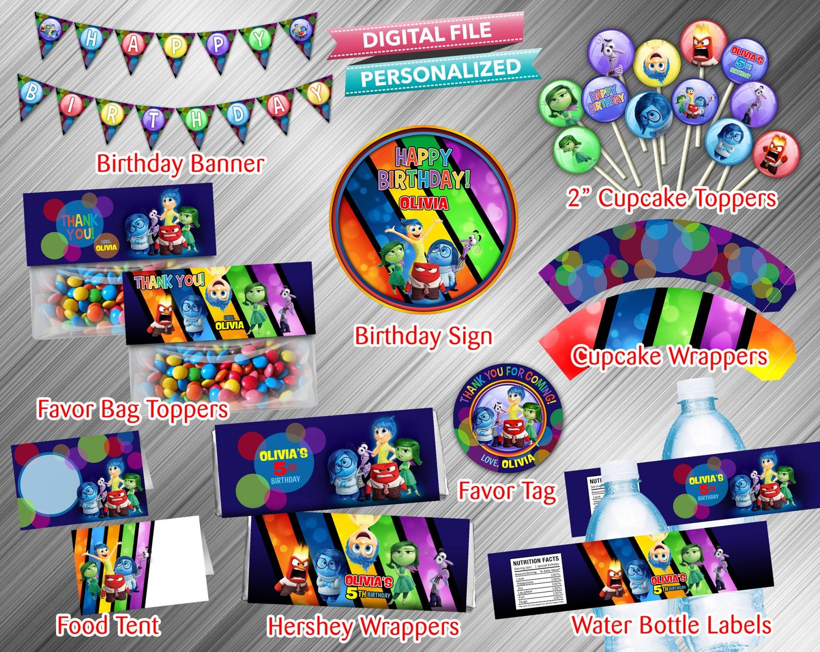 Inside Out Printable Birthday Package