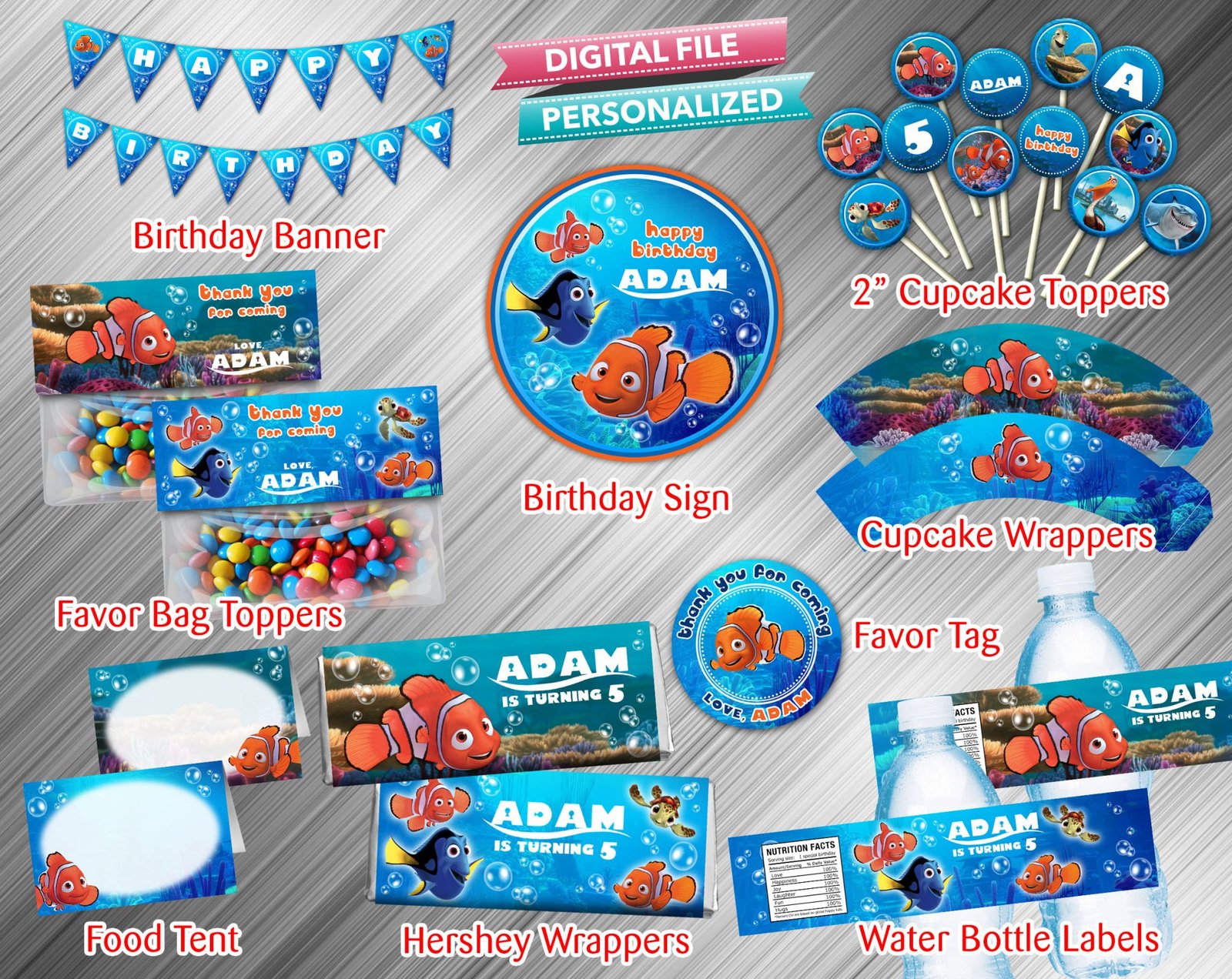 Finding Nemo Printable Birthday Package