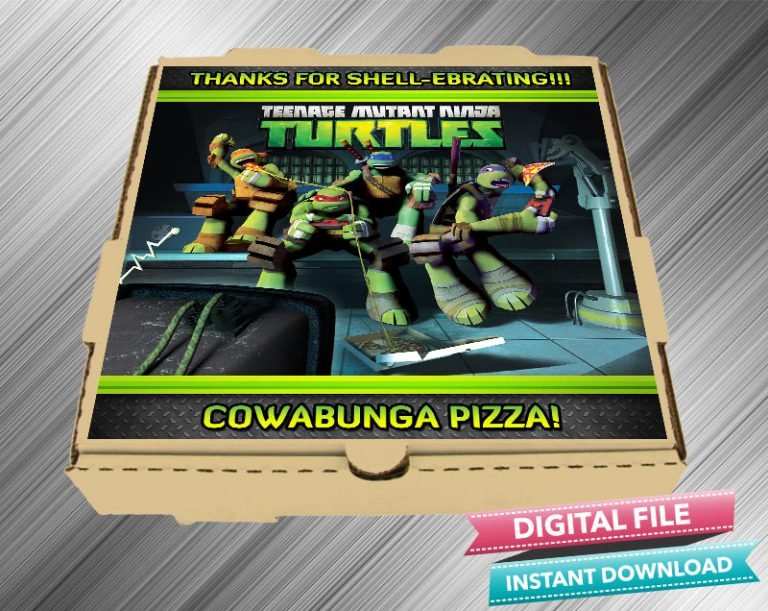 Ninja Turtle Pizza Label