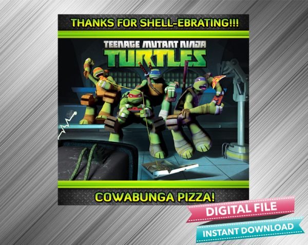 Ninja Turtle Pizza Label