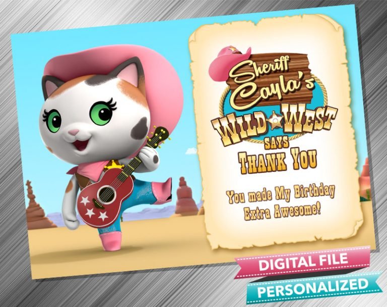 Sheriff Callie Birthday Thank you Card