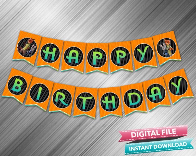 Zootopia Birthday Banner