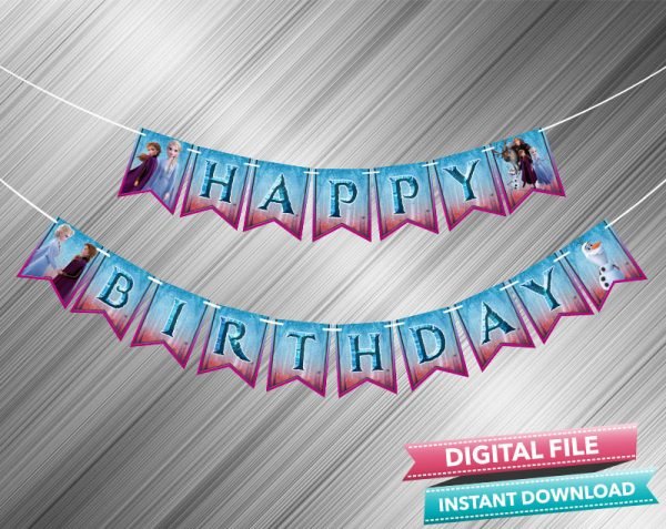 Frozen 2 Chalk Style Birthday Banner