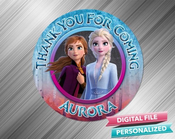 Frozen 2 Elsa Anna Chalk Style Favor Tag